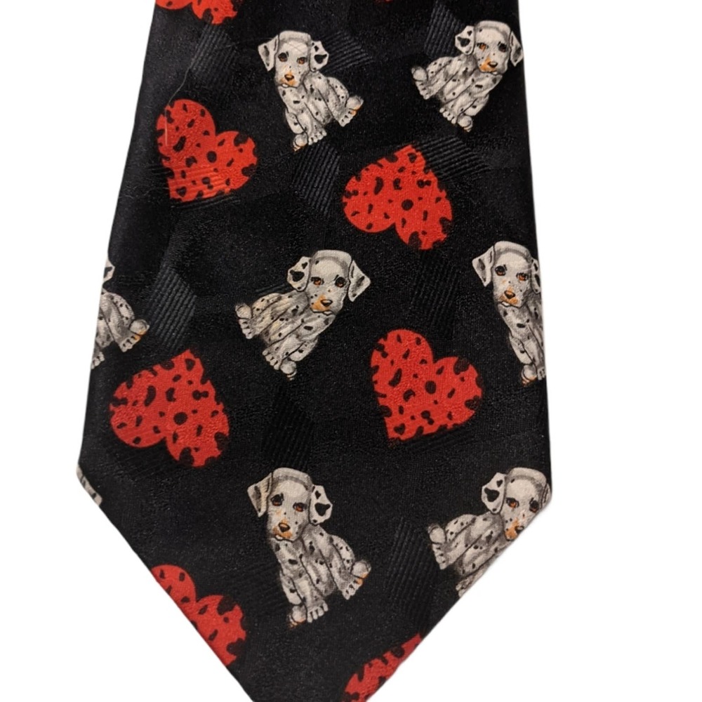 Vintage Andaloro Dalmatians & Hearts Tie - Gem